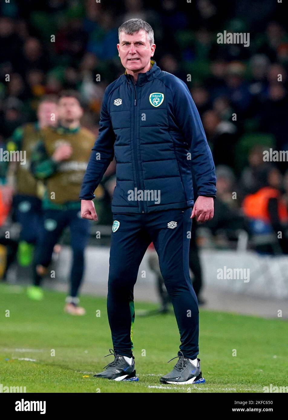 Republic of Ireland manager Stephen Kenny during the international ...