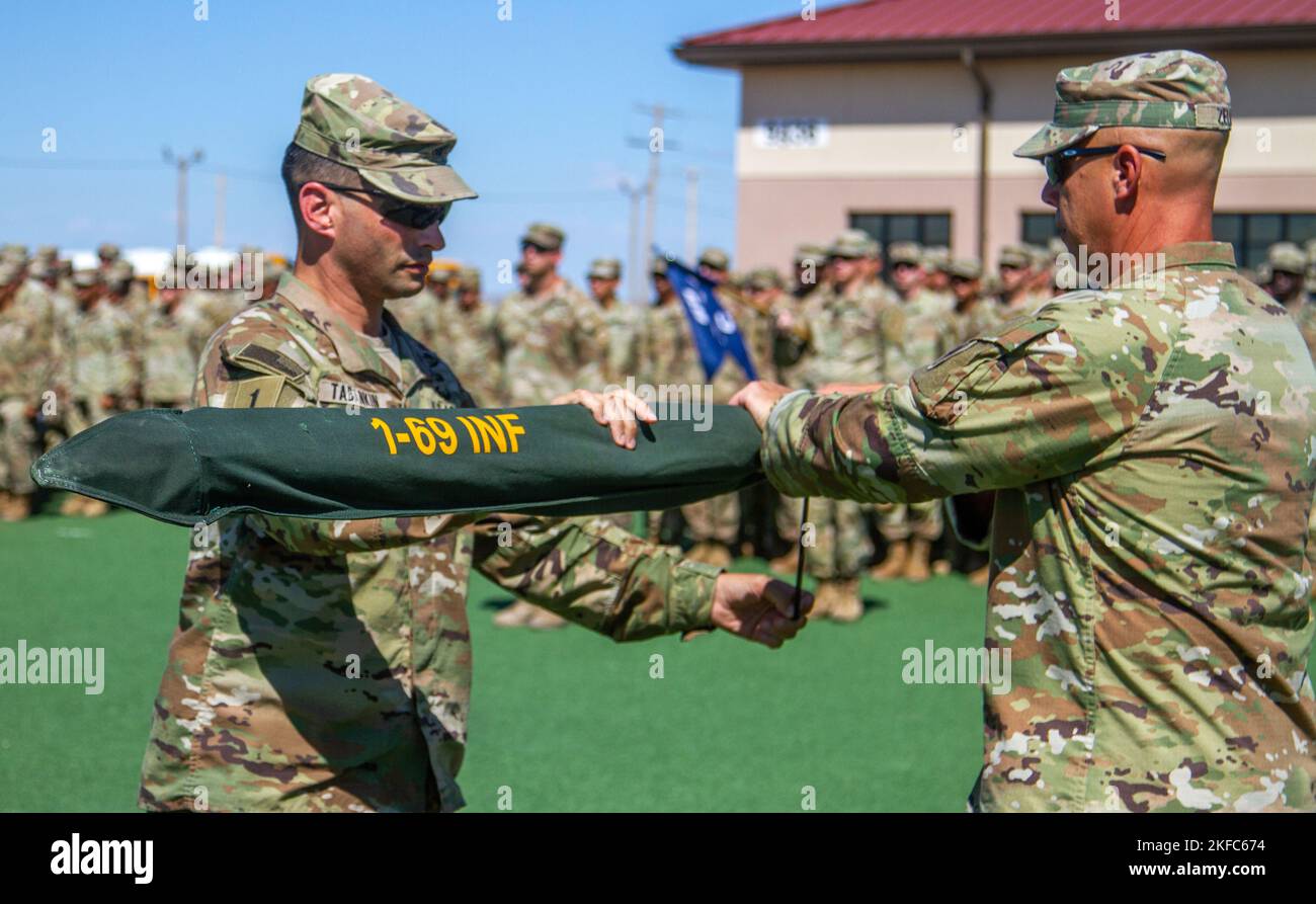 U.S. Army Lt. Col. Shawn Tabankin the 1st Battalion, 69th Infantry Regiment commander, and ...