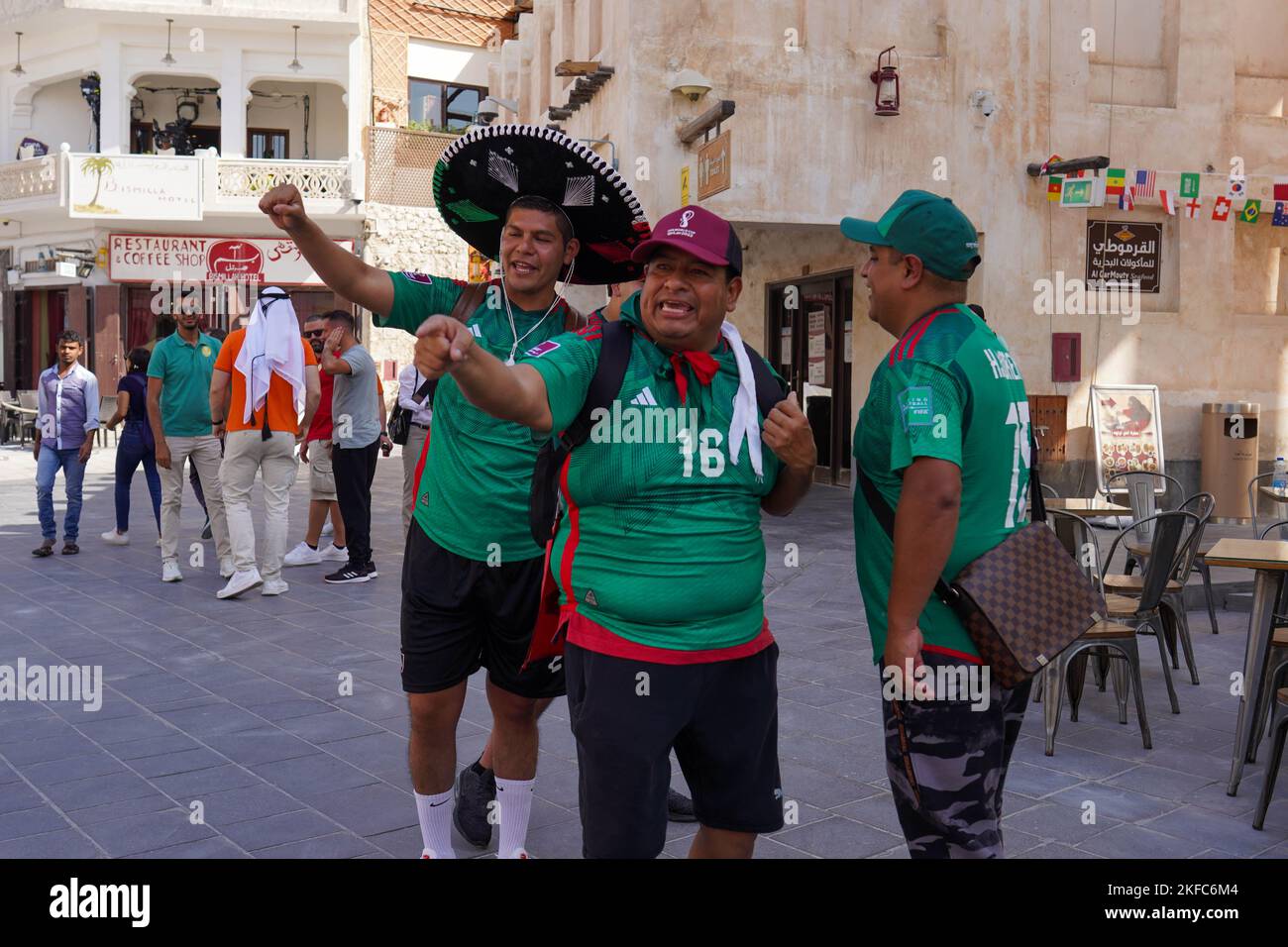 FIFA World Cup Qatar 2022 Mexican fans at Doha's Souq Waqif as the ...