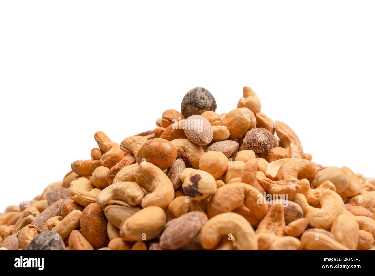 Mix of tasty salty nuts. A group of almonds, pistachios, walnuts ...