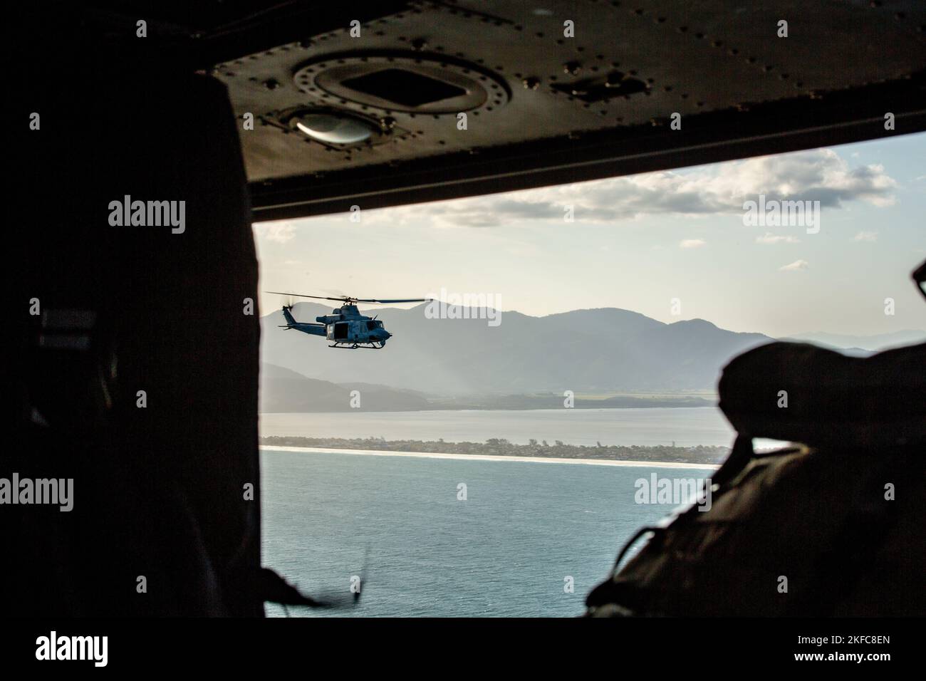 Two U.S. Marine UH-1Y Venom helicopters with Marine Light Attack ...