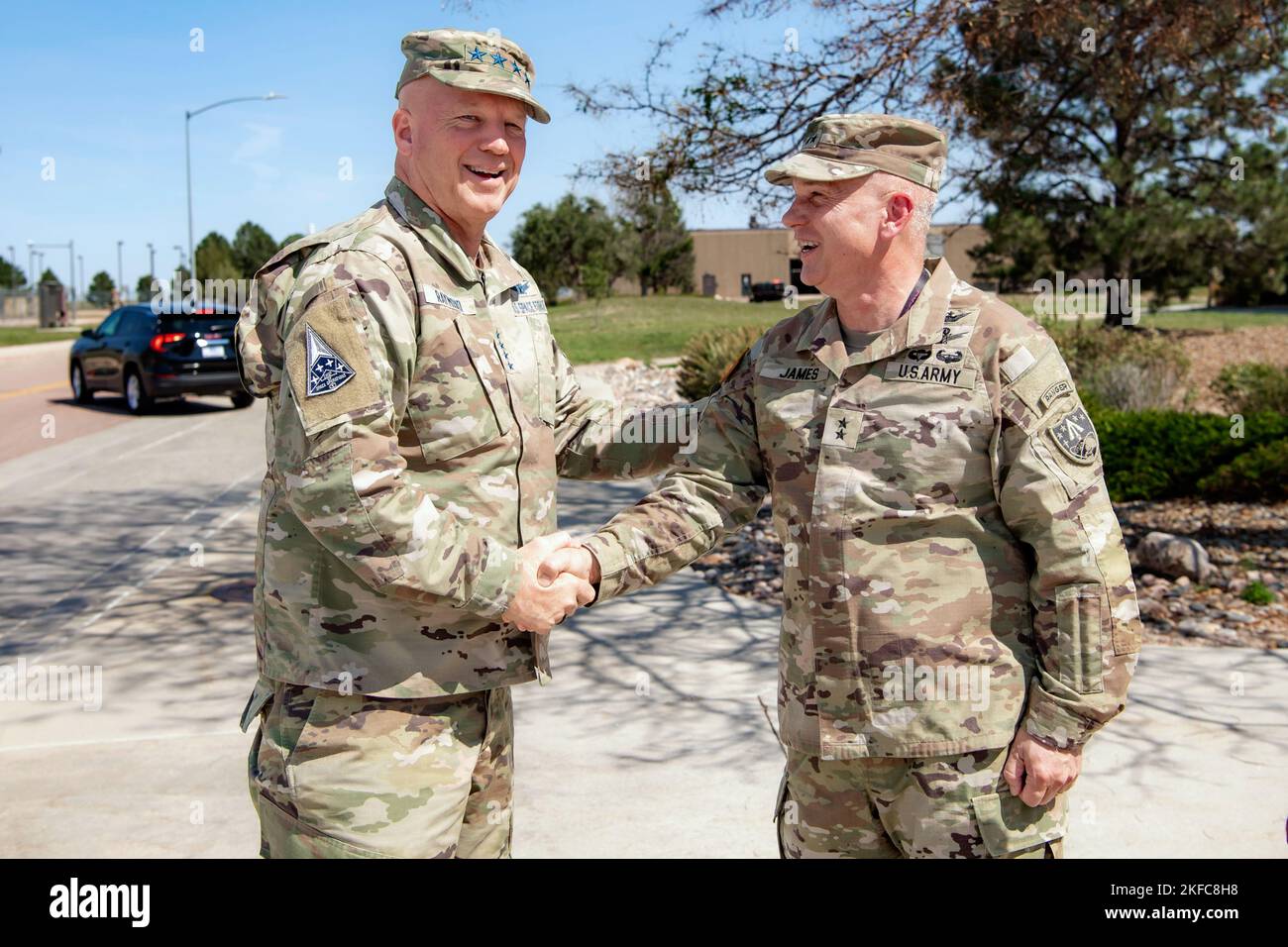 U.S. Space Force Gen. John W. "Jay" Raymond, left, Chief of Space ...