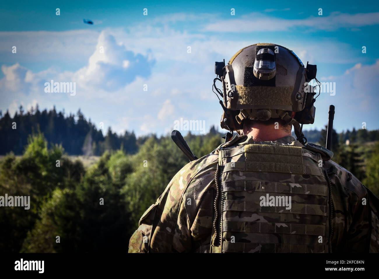 A U.S. Joint Terminal Attack Controller (JTAC) coordinates targets with ...