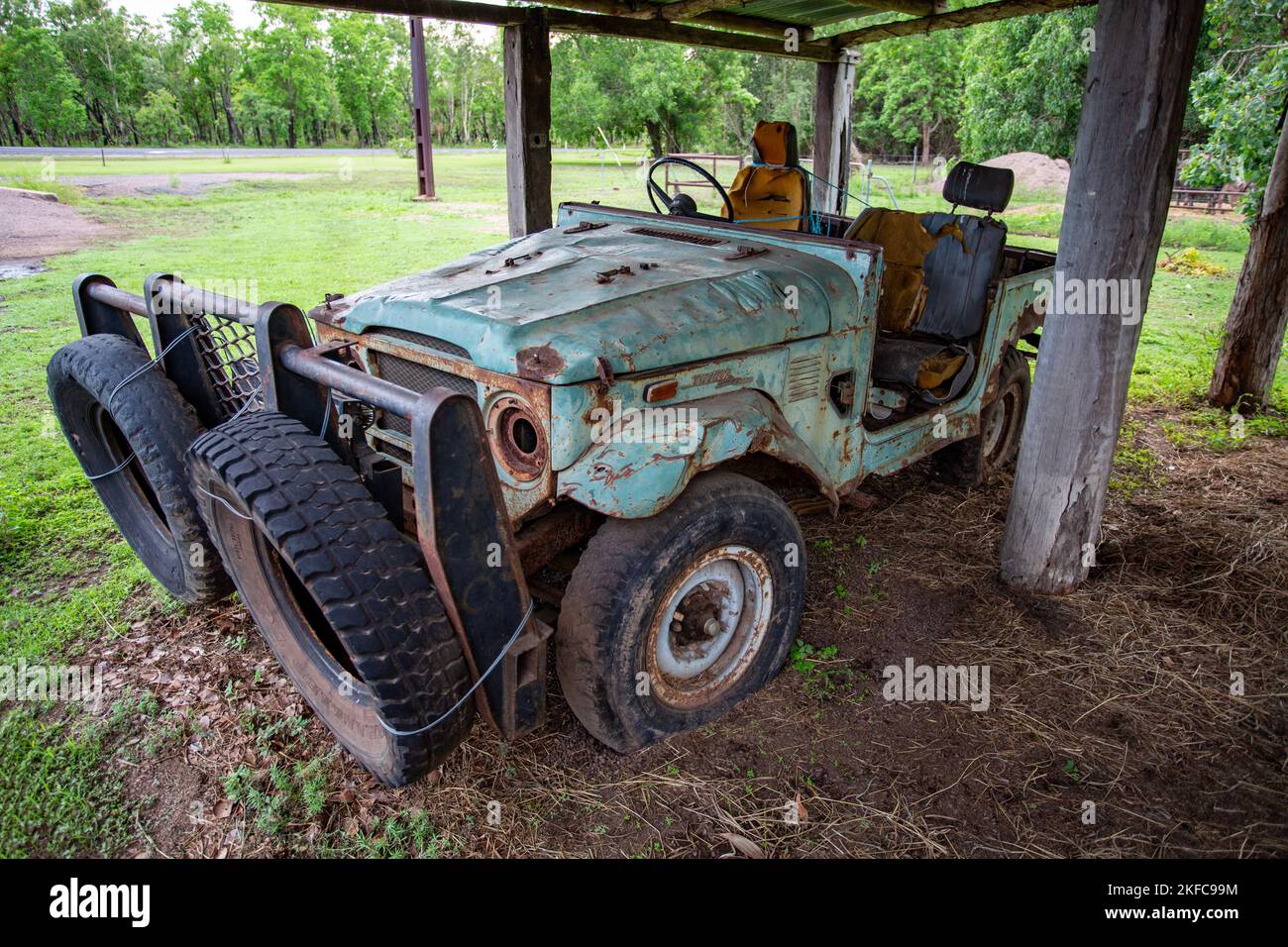 Old 1960 Toyota Land Cruiser J40, a 2-door short wheelbase four-wheel ...