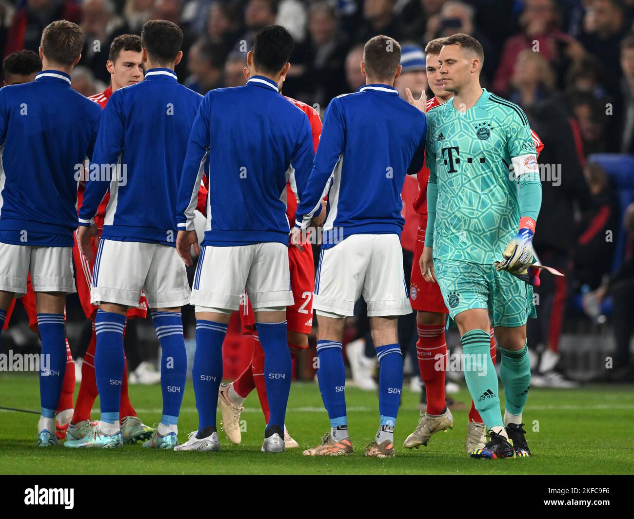GELSENKIRCHEN - FC Bayern Munchen goalkeeper Manuel Neuer in the line ...