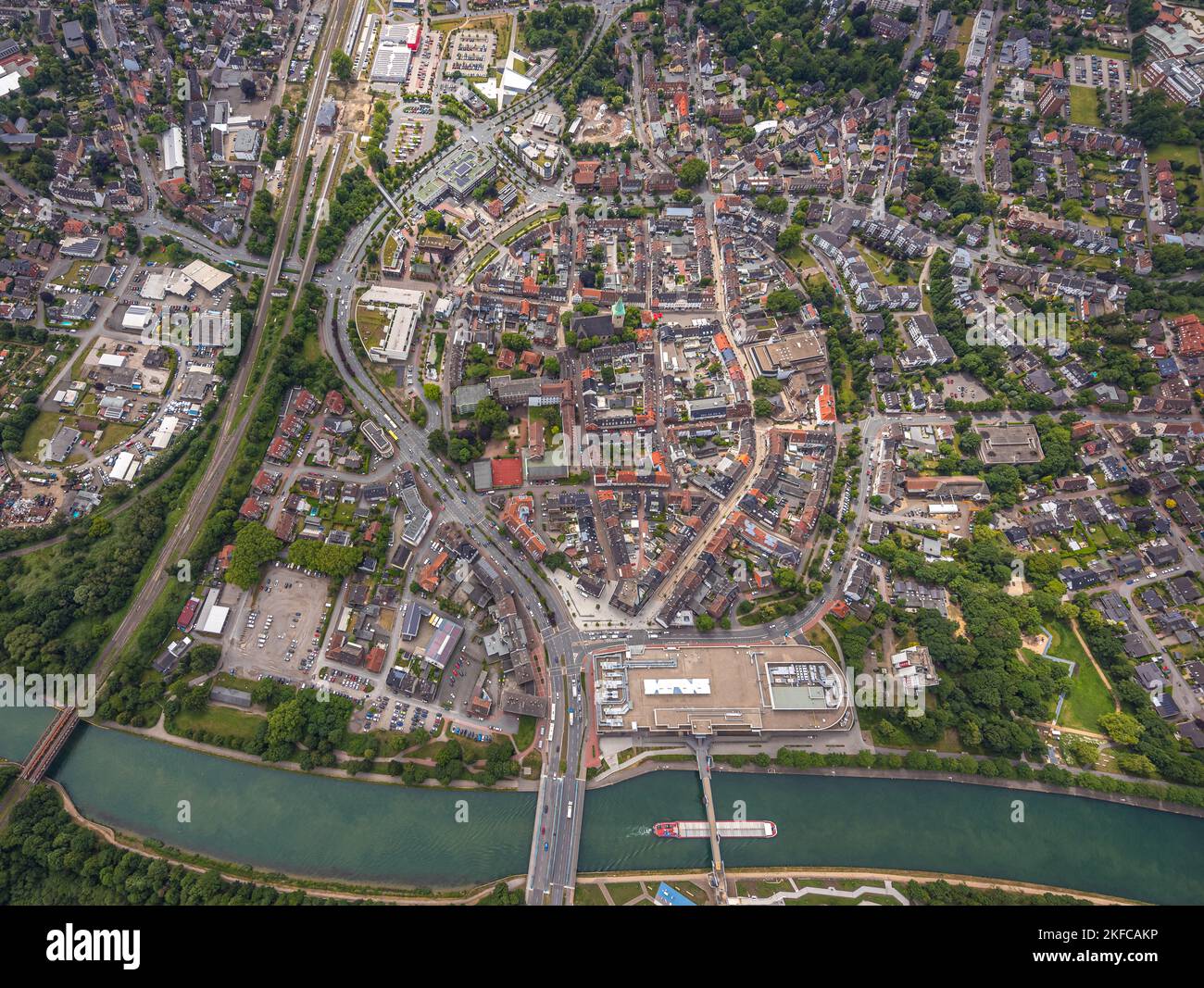 City with catholic church st agatha and mercaden dorsten hi-res stock ...