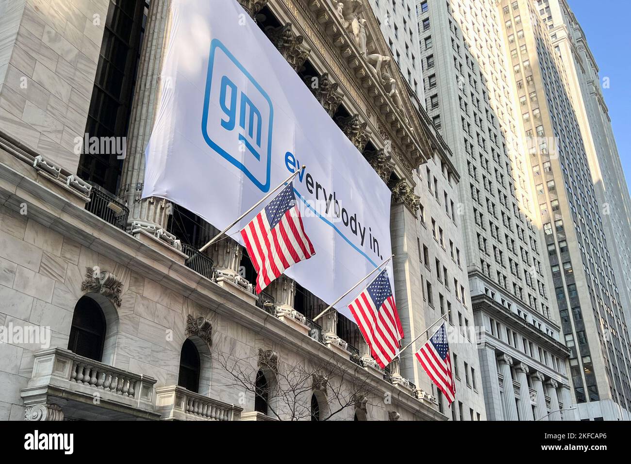 New York, US, Nov. 17, 2021. General Motors (GM) presents its portfolio ...