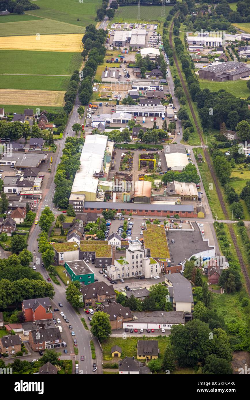 Aerial view, brewing tower, Franz Kleinken metal works and Baddenkamp ...