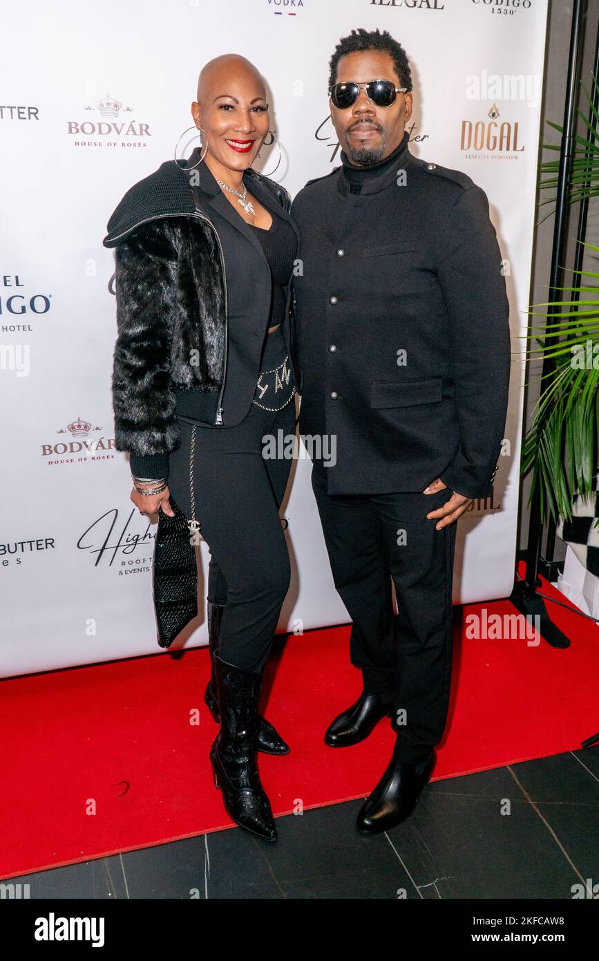 New York, NY on November 16, 2022, Monica Hughes-Murphy and Erick “Mr. Major” Shervington attend ...