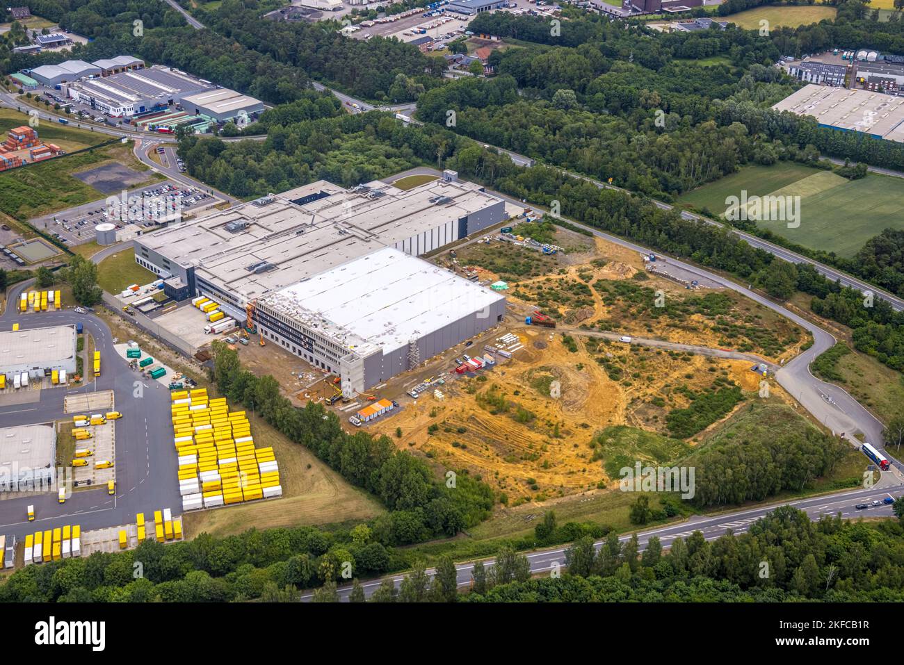 Aerial view, Arvato Supply Chain Solutions distribution center ...