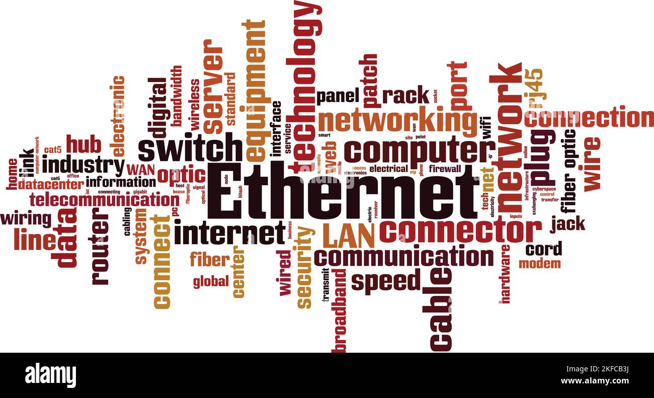 Ethernet word cloud concept. Collage made of words about ethernet ...