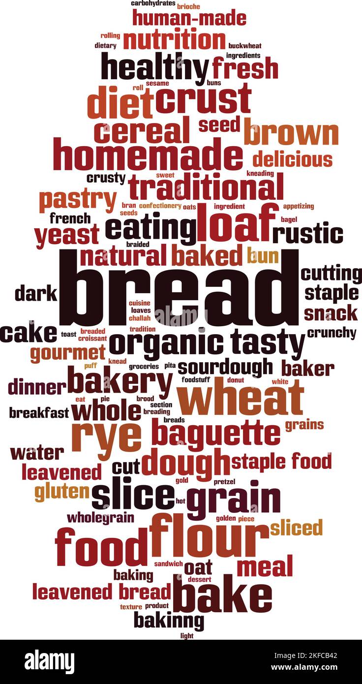 Bread word cloud concept. Collage made of words about bread. Vector ...