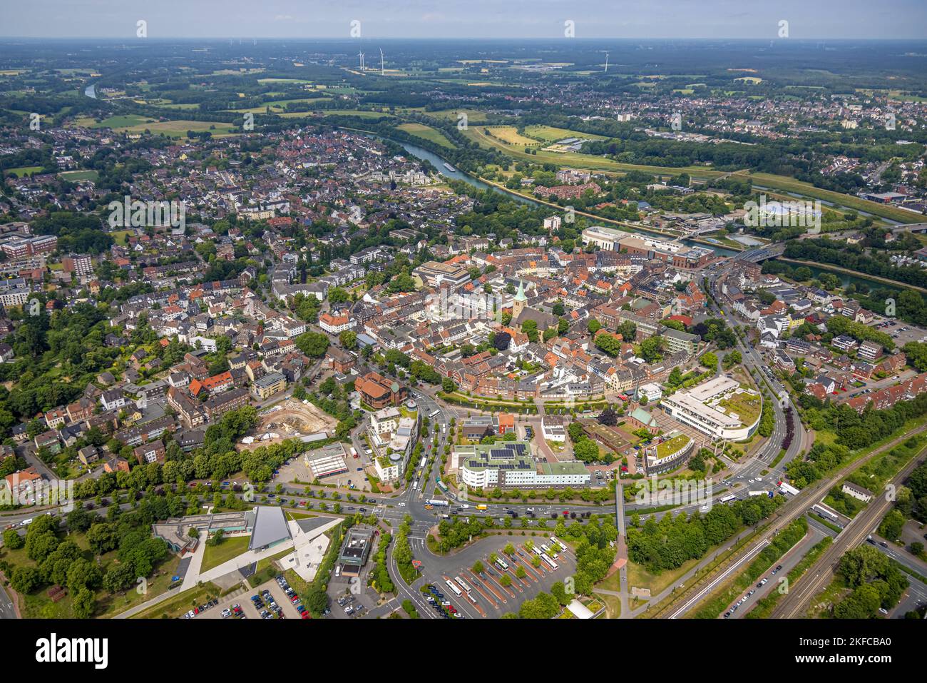 City with catholic church st agatha and mercaden dorsten hi-res stock ...
