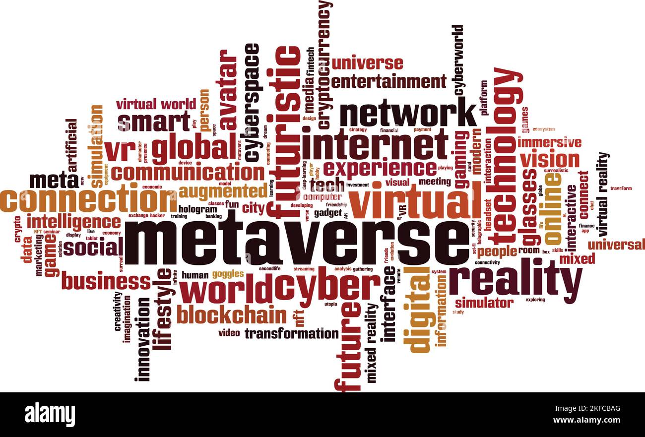 Metaverse word cloud concept. Collage made of words about metaverse ...
