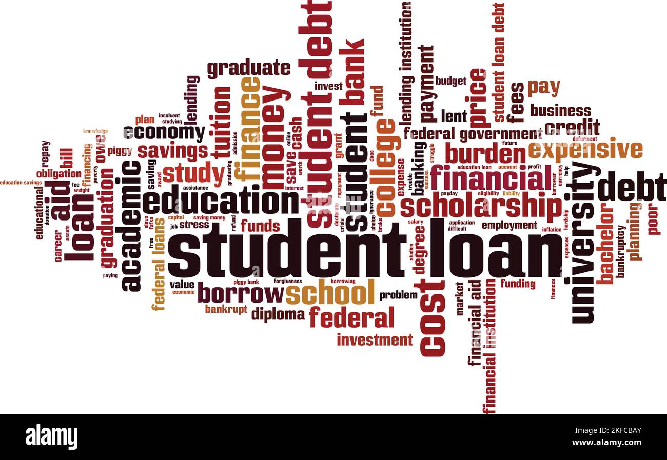Student loan word cloud concept. Collage made of words about student ...