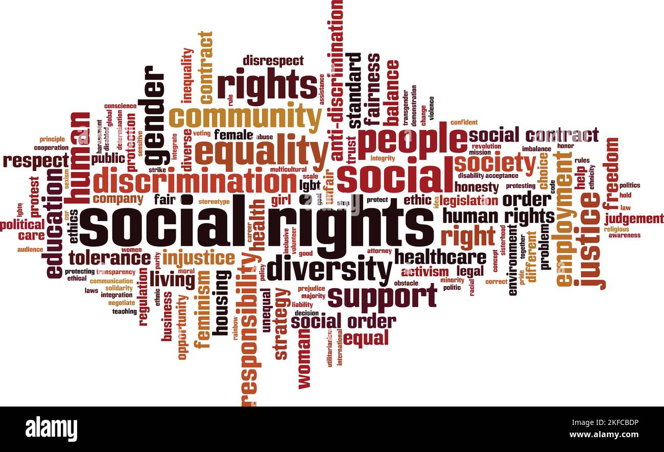 Social Rights Word Cloud Concept Collage Made Of Words About Social