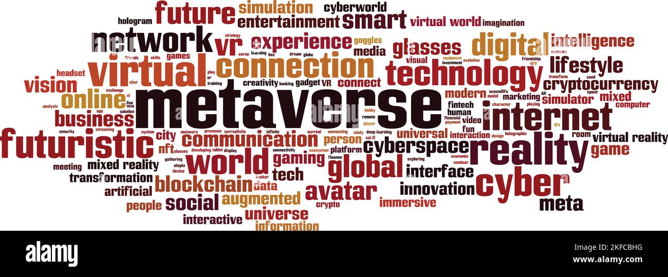 Metaverse word cloud concept. Collage made of words about metaverse. Vector illustration Stock ...
