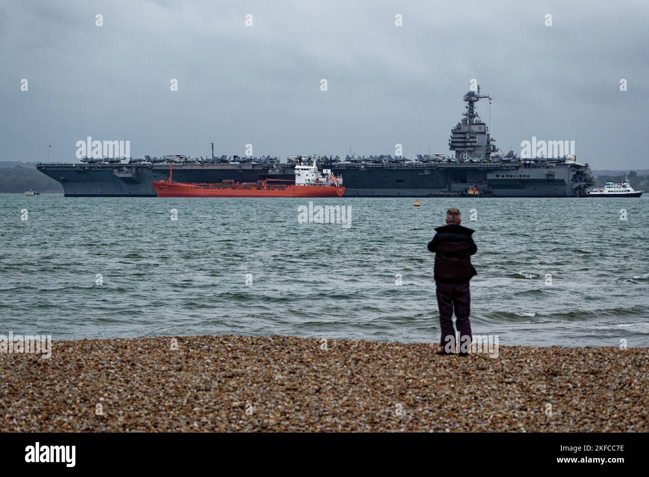 USS Gerald R Ford visiting The Solent Stock Photo - Alamy