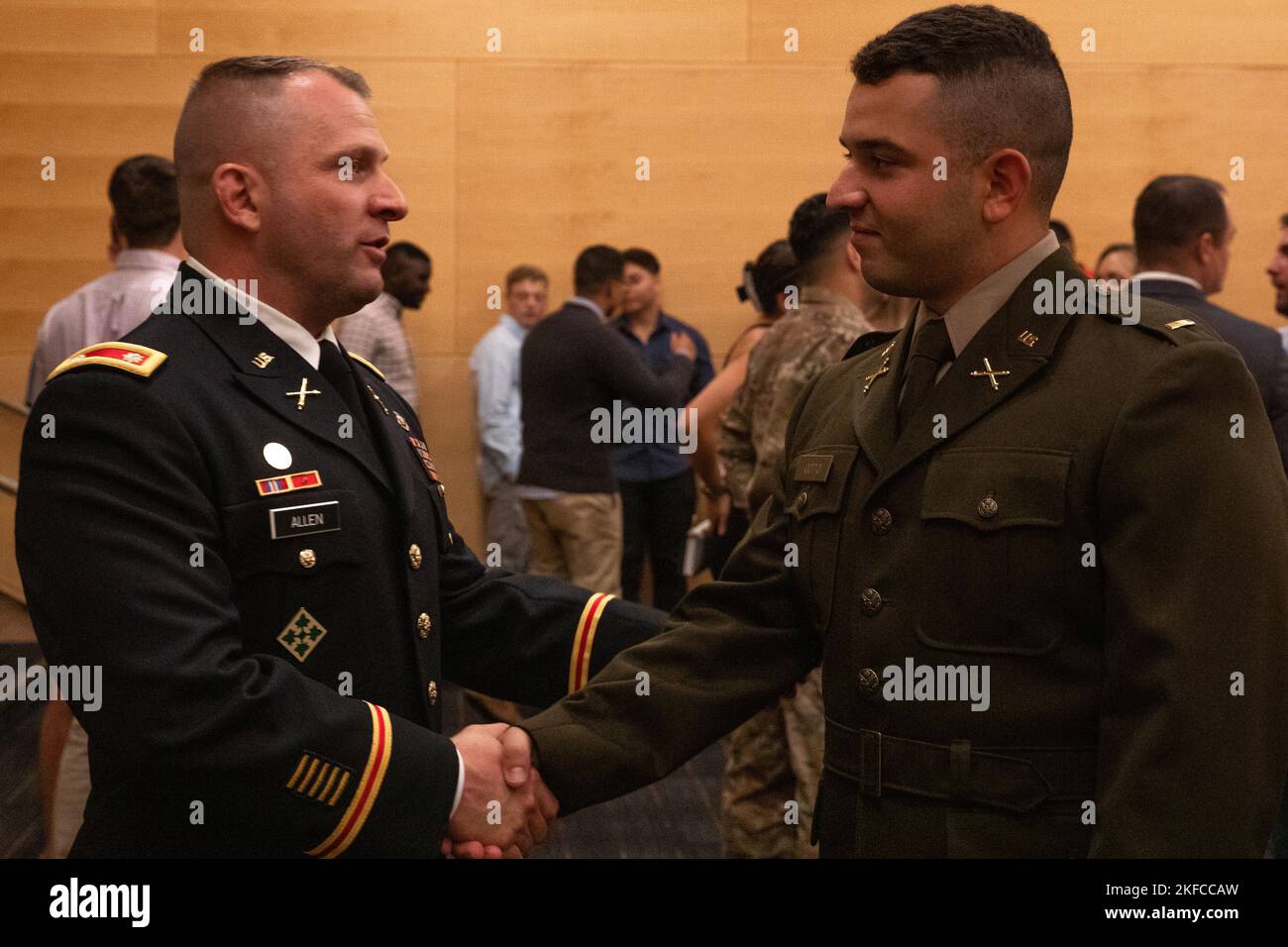 U.S. Army Lt. Col. Seth Allen, left, University of Connecticut ROTC ...