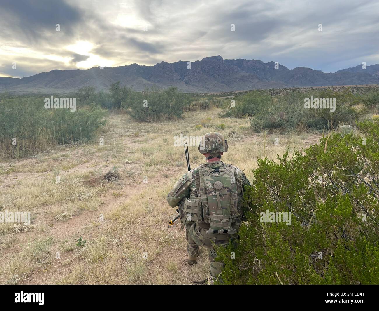 A Soldier with Alpha Company, 2nd Battalion, 108th Infantry Regiment, New York National Guard ...