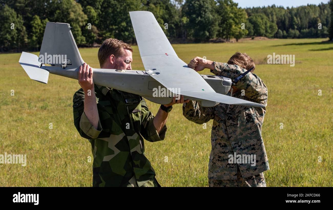 Swedish Marine OR7 Dag Soderberg, a drone operator with 2d Swedish ...
