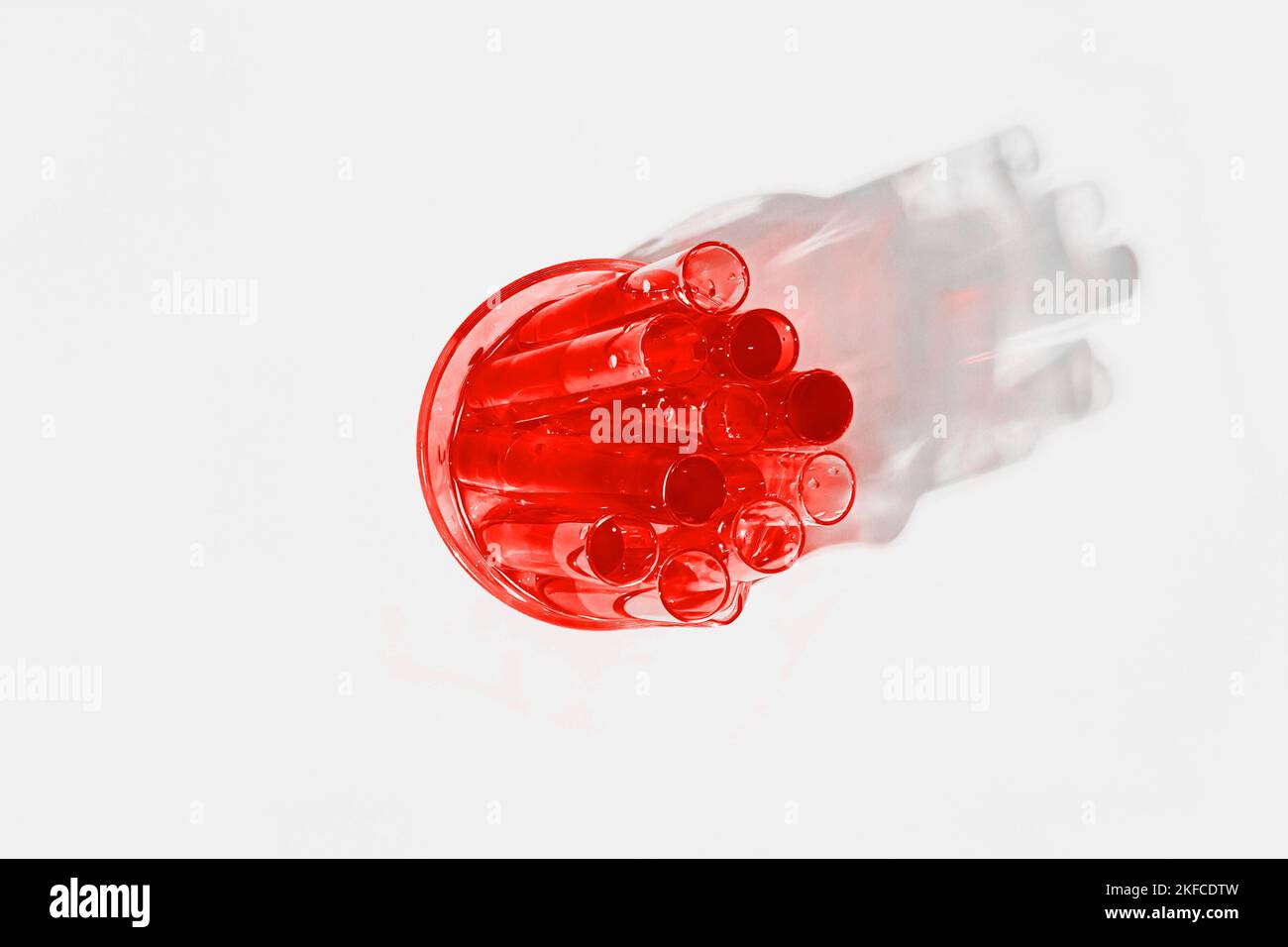 laboratory flasks, blood, red liquid, tests, viruses, dirty blood ...