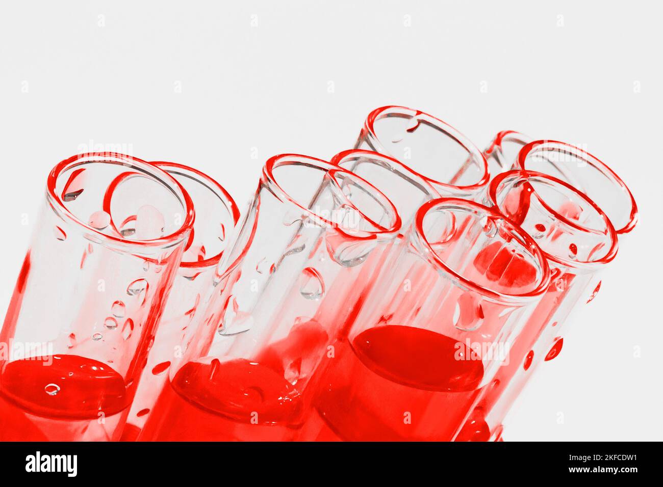 laboratory flasks, blood, red liquid, tests, viruses, dirty blood ...