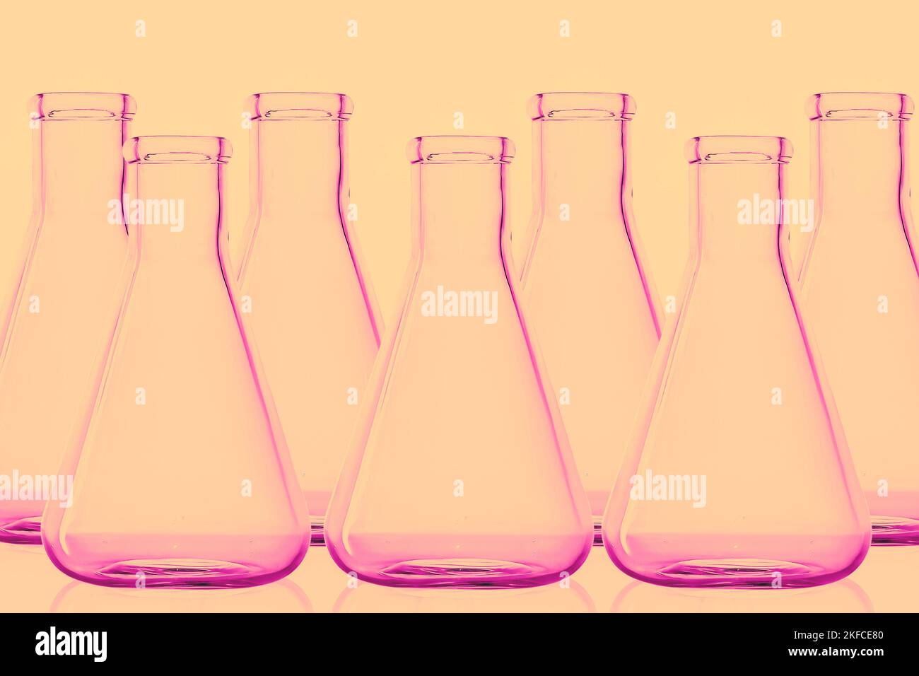 laboratory flasks, transparent glass, chemistry, medicine, laboratory ...