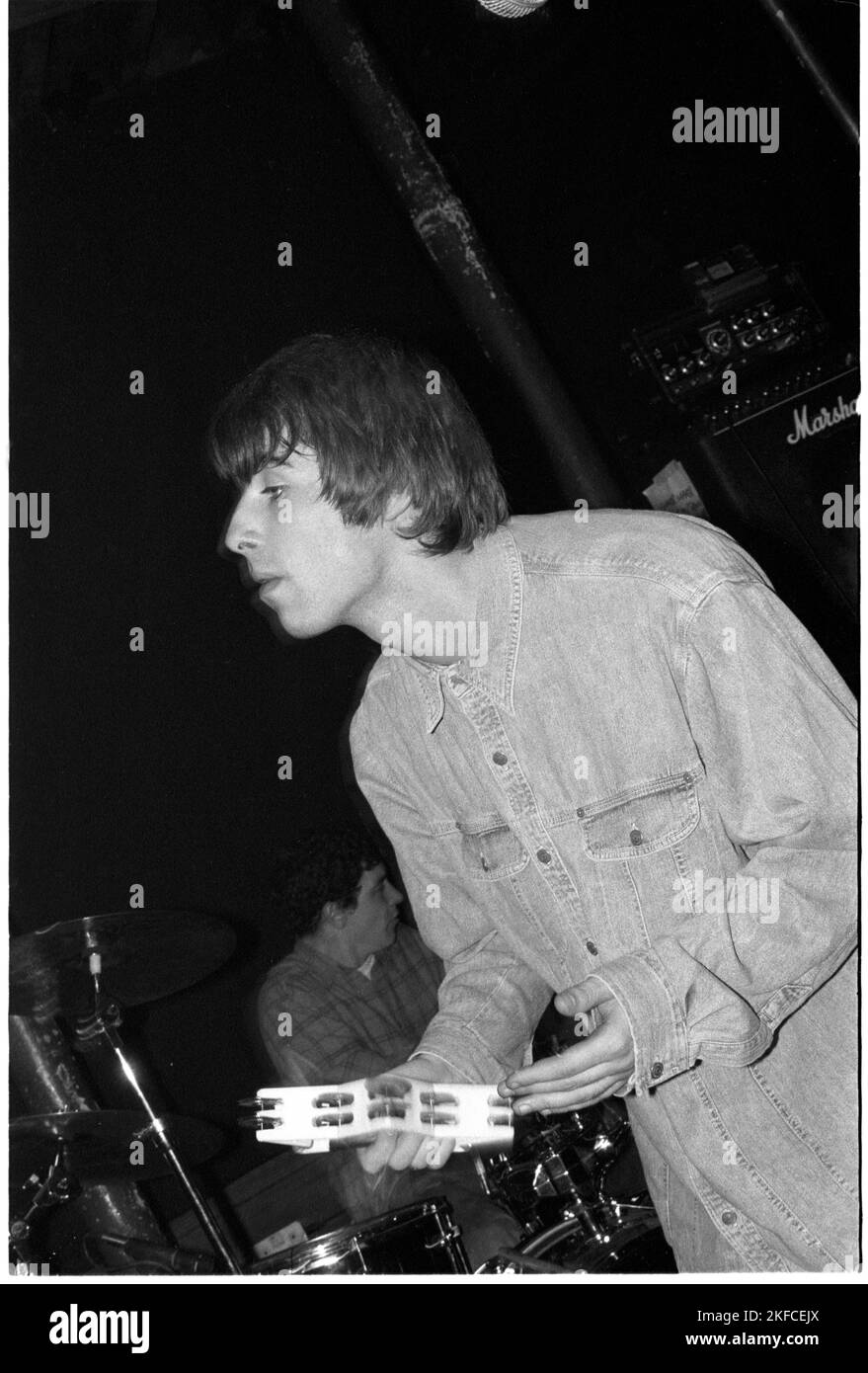 OASIS, FIRST NATIONAL TOUR, 1994: Liam Gallagher of Oasis at The Fleece ...