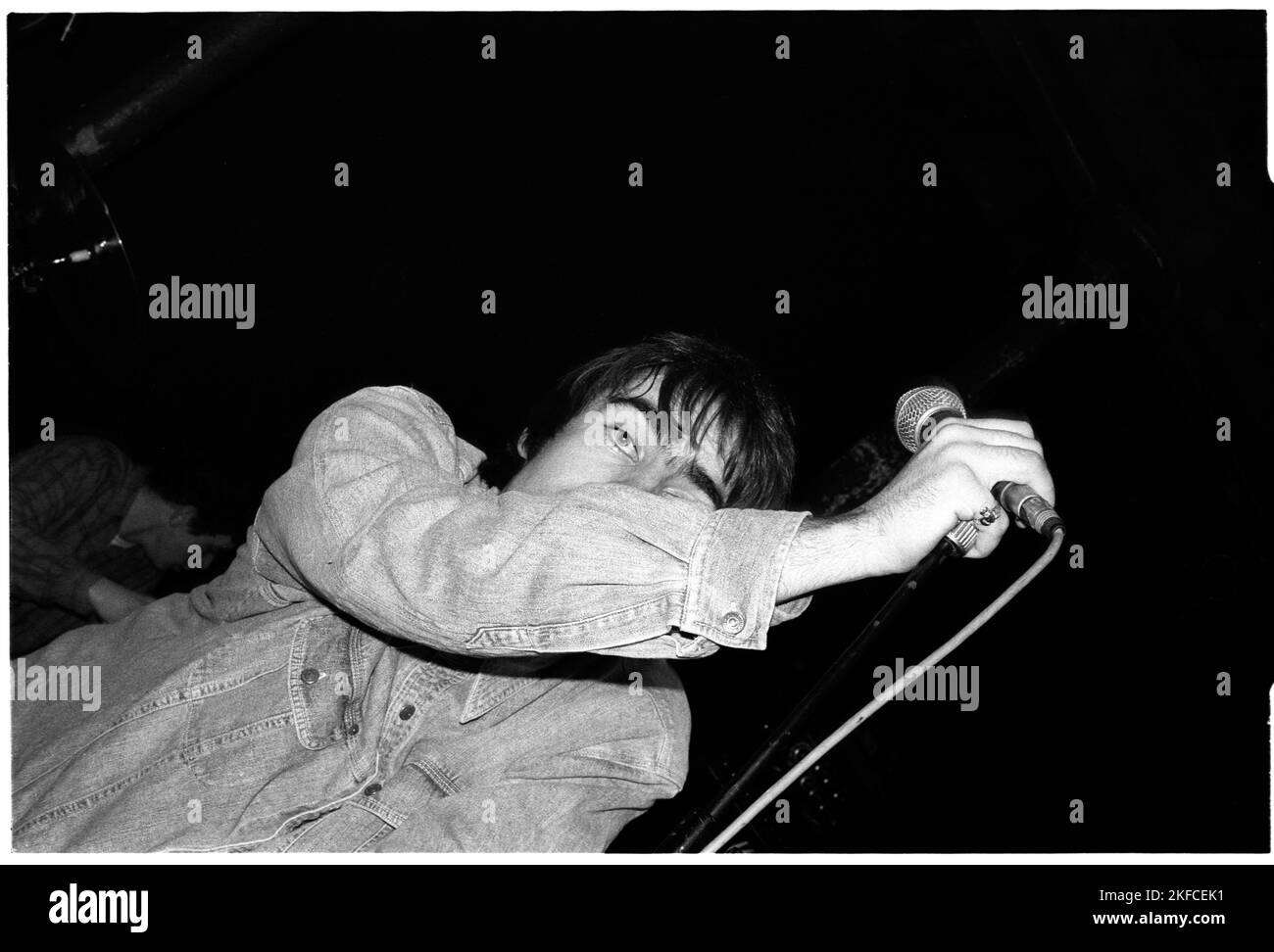 OASIS, FIRST NATIONAL TOUR, 1994: Liam Gallagher of Oasis at The Fleece ...