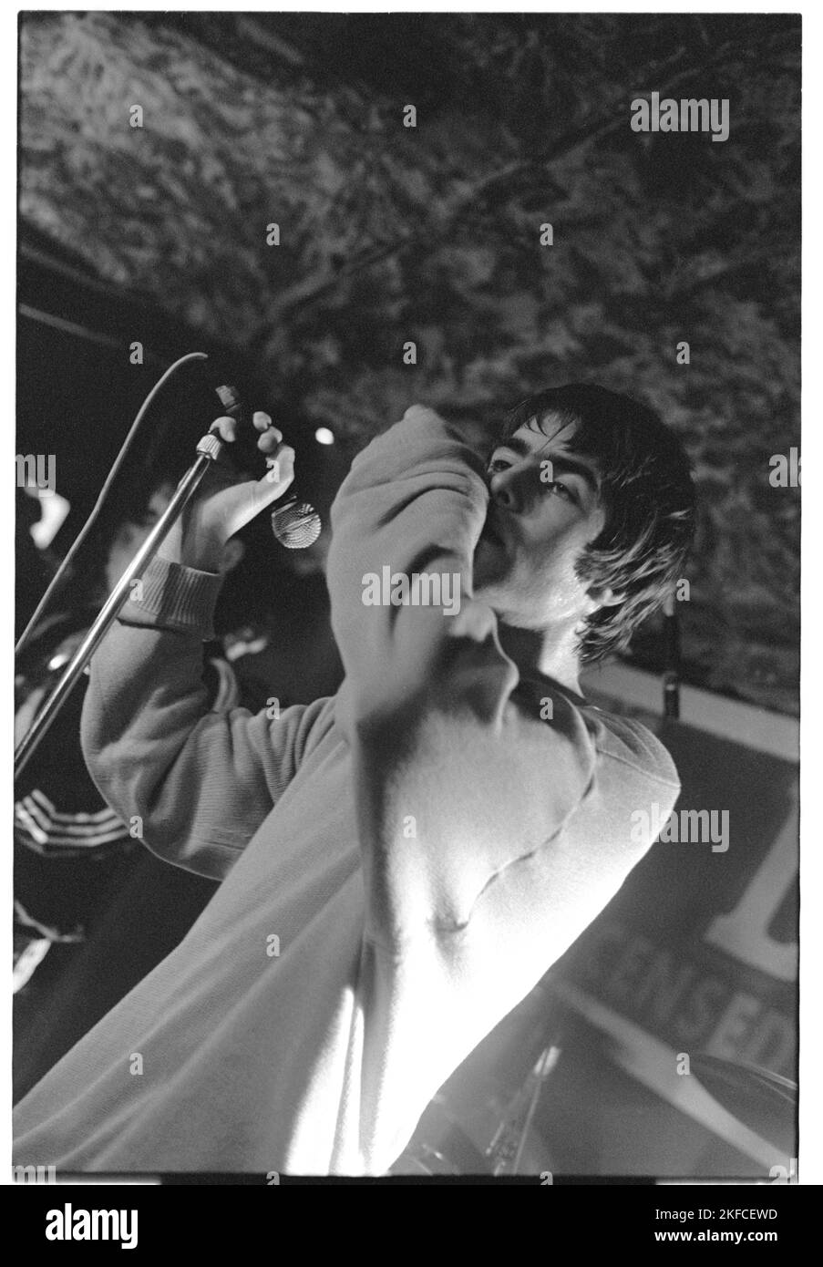 OASIS, FIRST UK HEADLINE TOUR, 1994: Liam Gallagher of Oasis at the ...