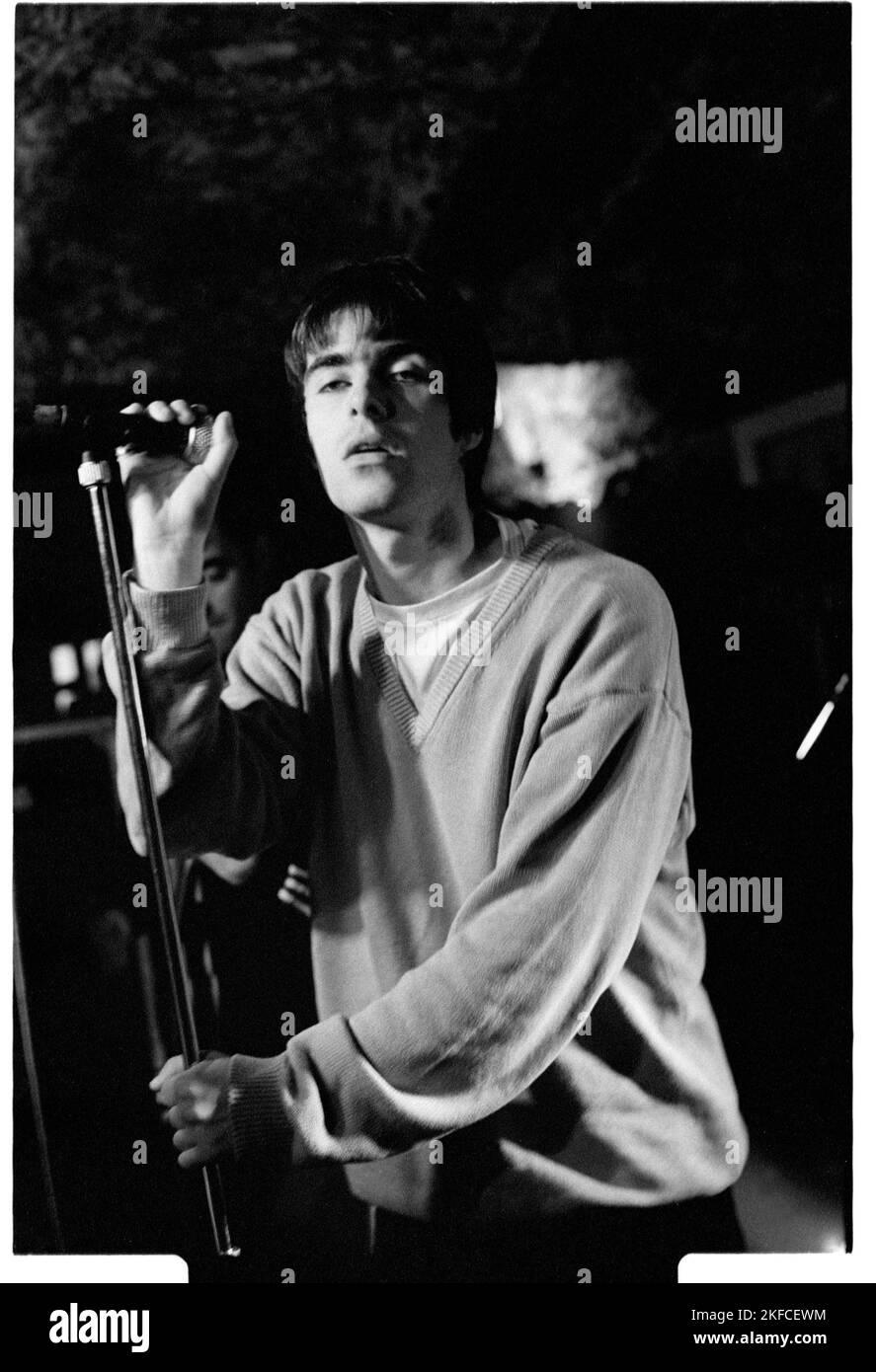 OASIS, FIRST UK HEADLINE TOUR, 1994: Liam Gallagher of Oasis at the ...