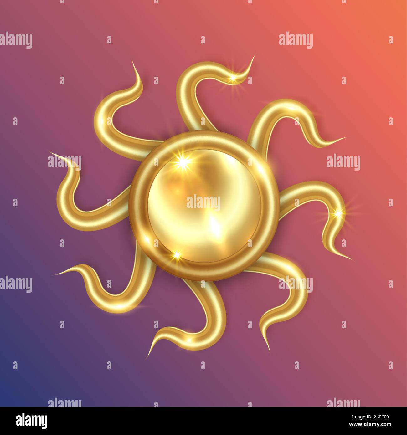 Rays sun on golden Stock Vector Images - Alamy