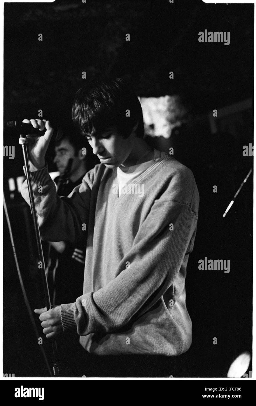 OASIS, FIRST UK HEADLINE TOUR, 1994: Liam Gallagher of Oasis at the ...