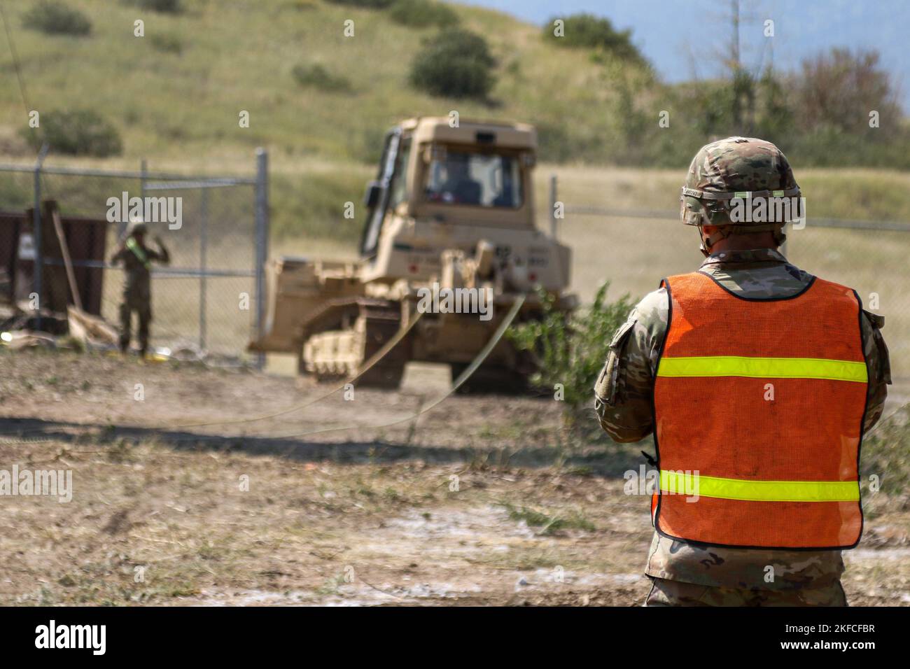 A Soldier assigned to Bravo Company, 52nd Brigade Engineer Battalion ...