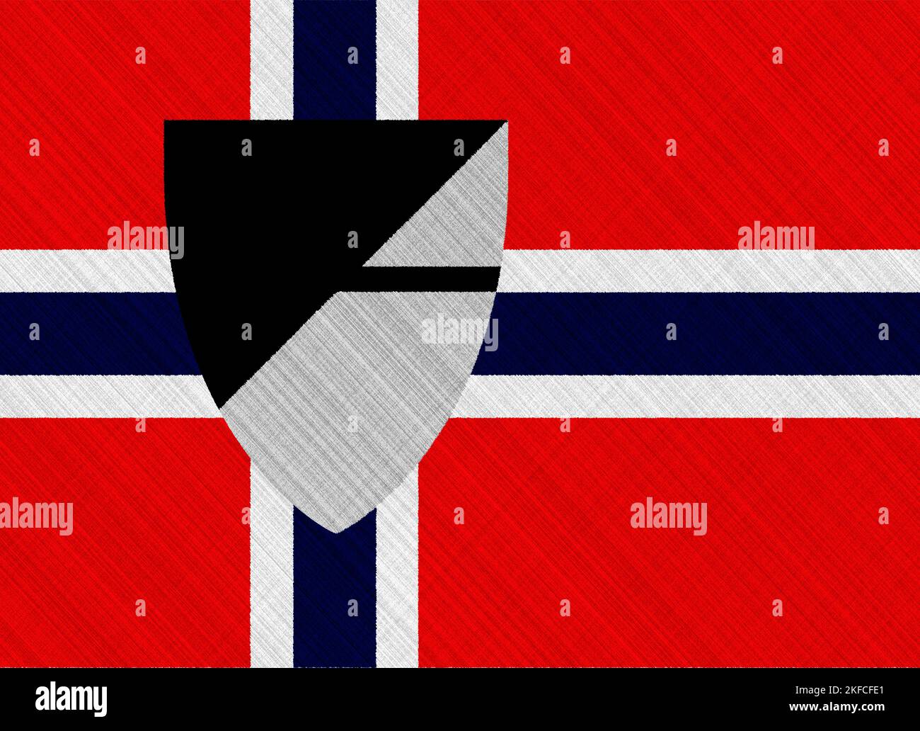 Flag and coat of arms of Svalbard on a textured background. Concept ...