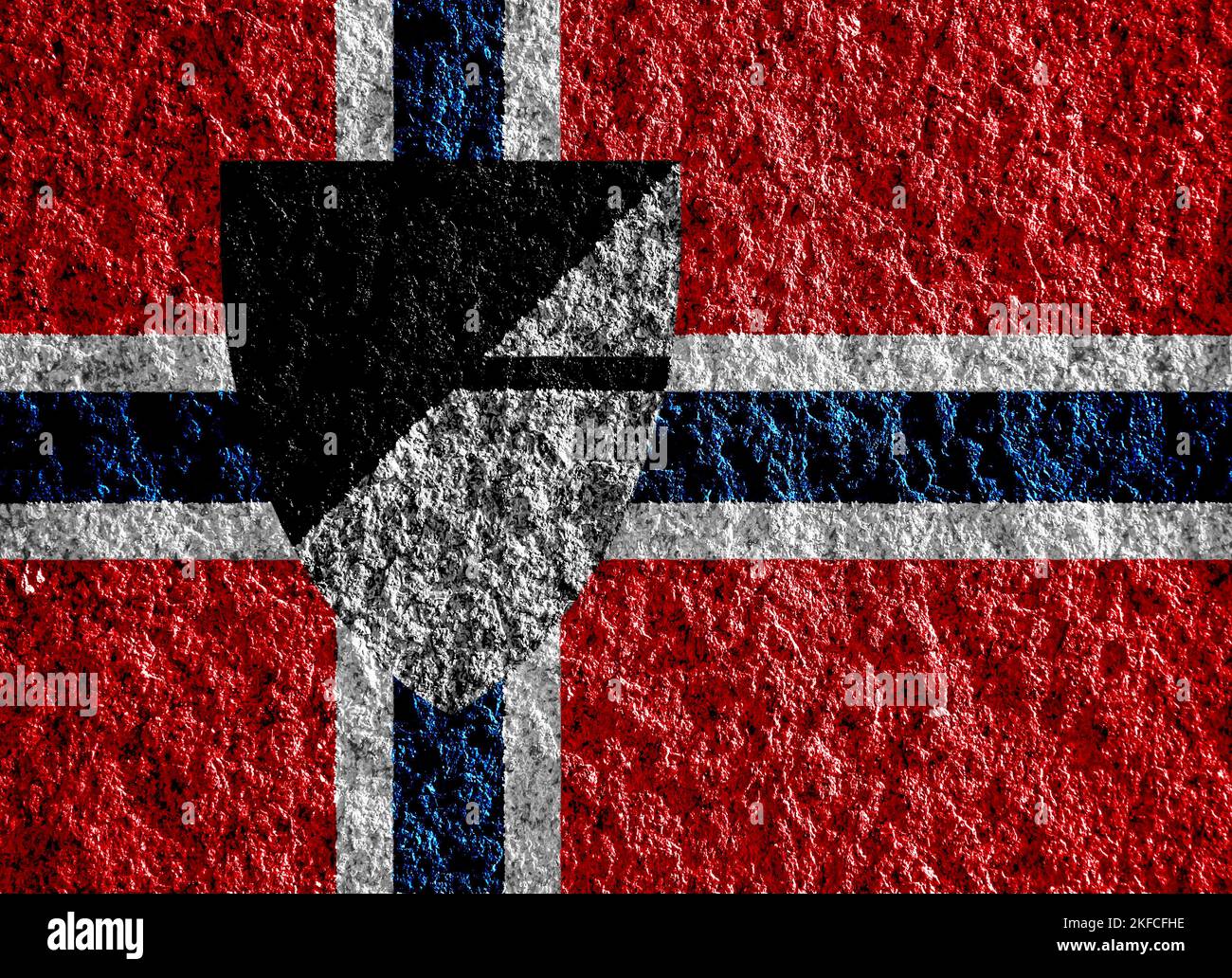 Flag and coat of arms of Svalbard on a textured background. Concept ...