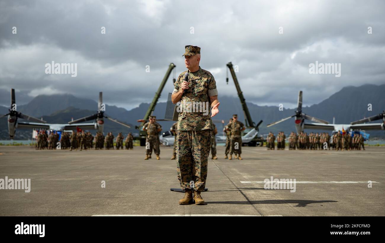 U.S. Marine Corps Gen. David H. Berger, the 38th Commandant of the U.S. Marine Corps, makes ...