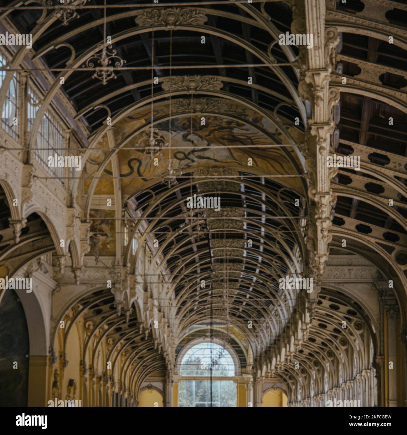 The old architectural hallway ceiling Stock Photo - Alamy