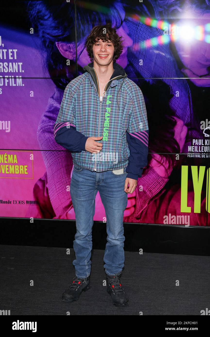 Paris, France. November 17, 2022, Paul Kircher attends Le Lyceen Paris ...