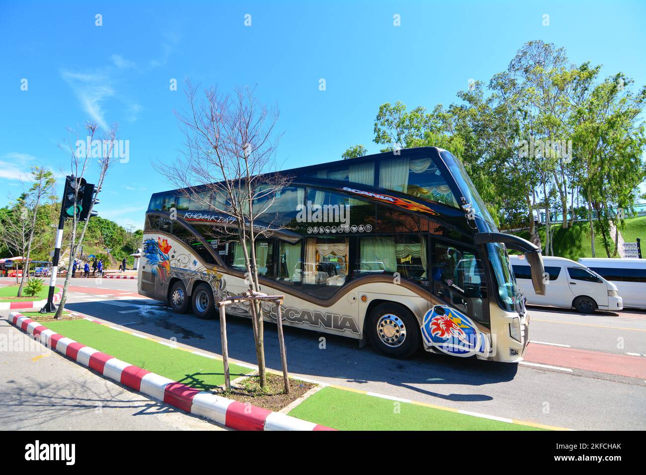 Tour bus in Bangkok Thailand Stock Photo - Alamy