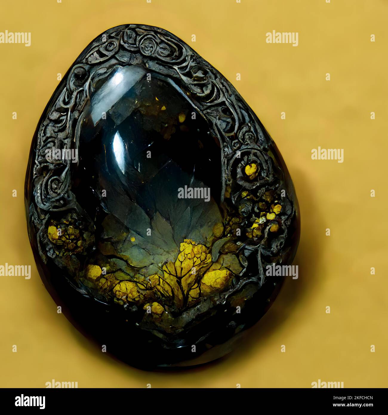 A 3D graphics of the magical yellow gemstone Stock Photo - Alamy