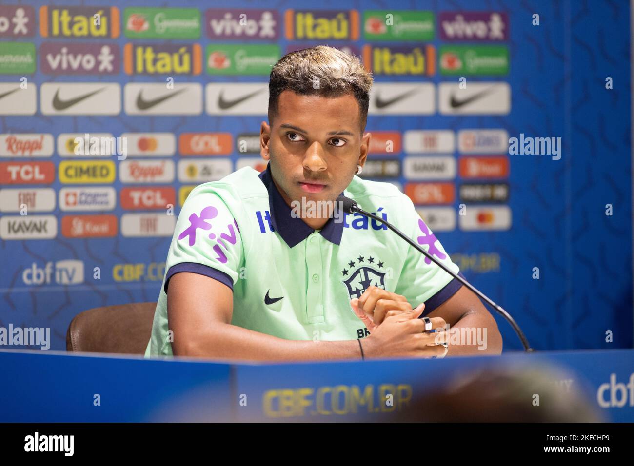 Turin, Italy. 17/11/2022, Rodrygo of Brazil during Brazil National ...