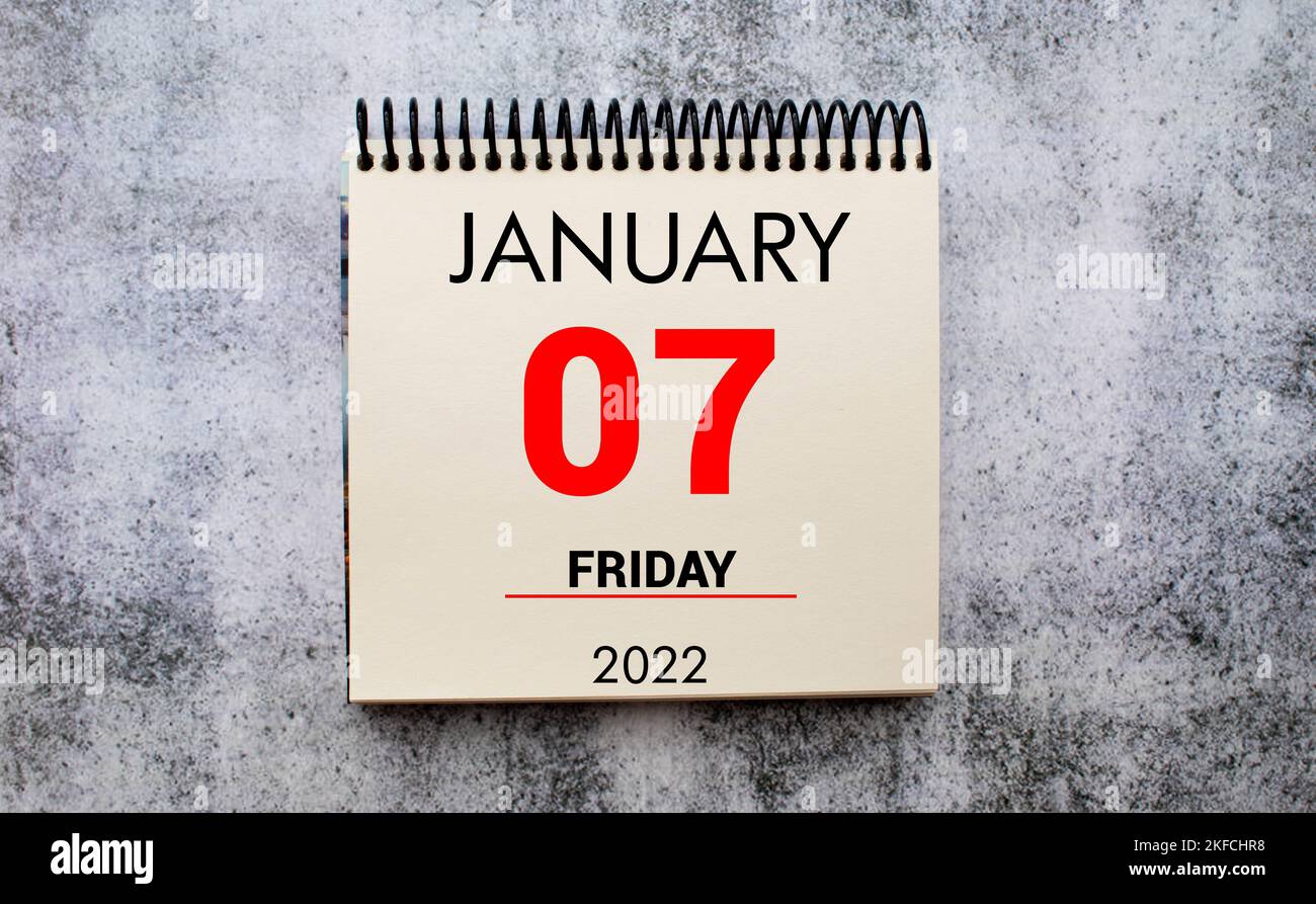 Save the Date written on a calendar - January 07 Stock Photo - Alamy