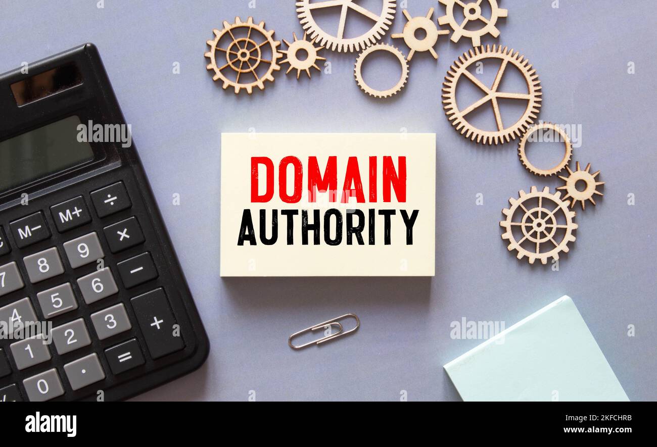 Notepad with text domain authority. Diagram, red notepad and white ...