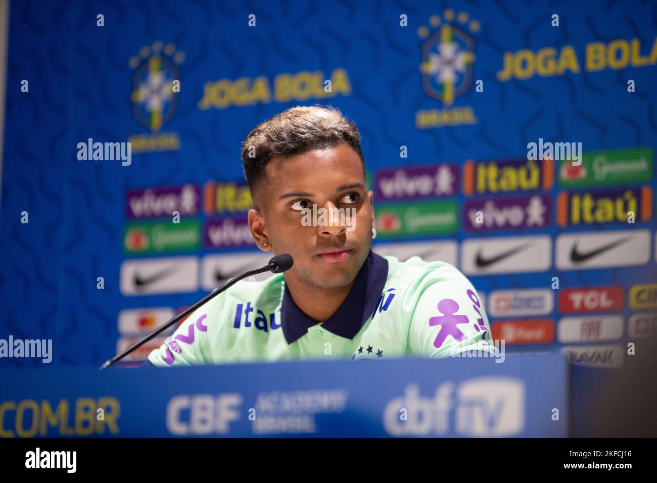 Turin, Italy. 17th Nov, 2022. Rodrygo of Brazil during Brazil National ...