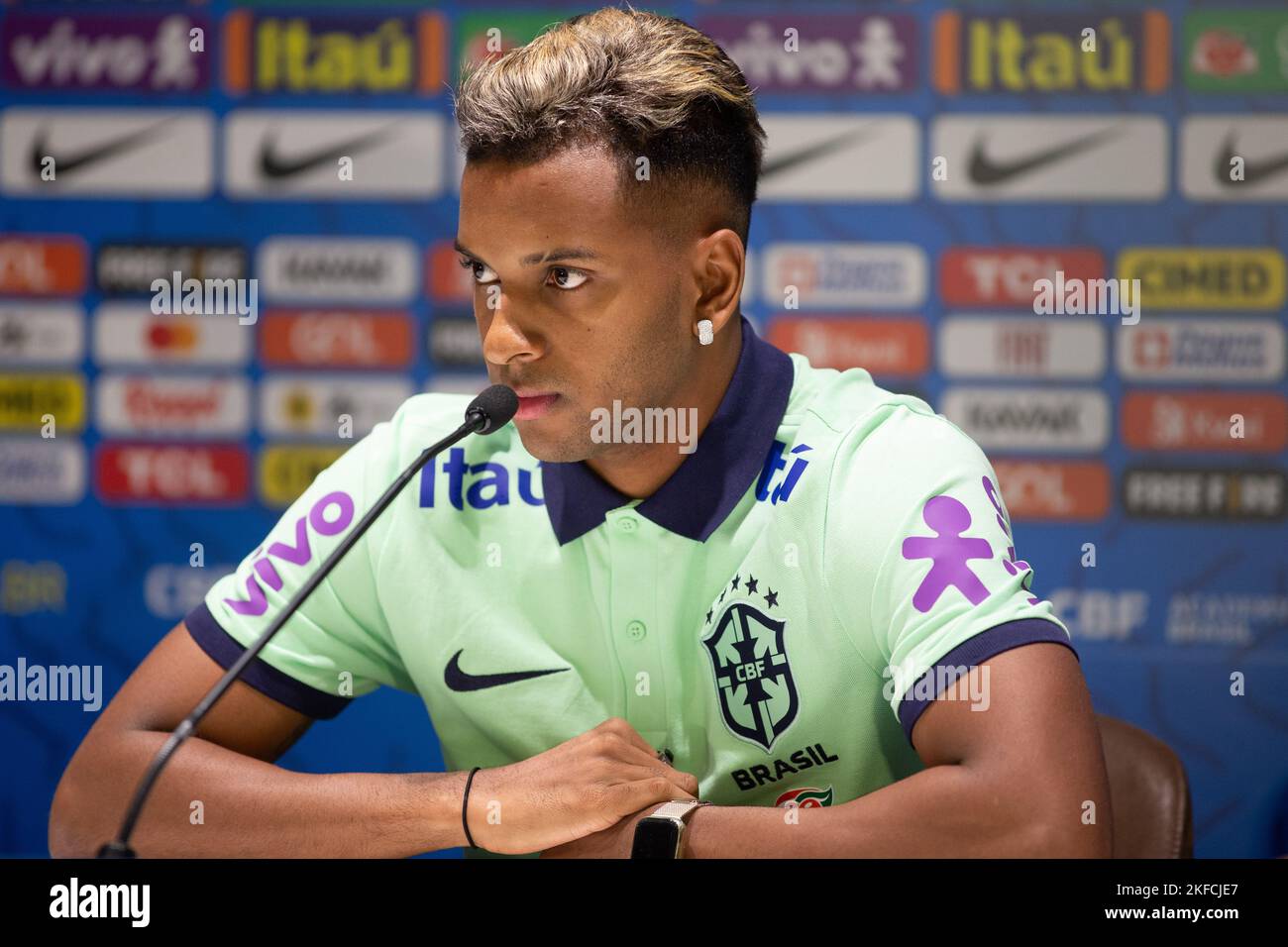 Turin, Italy. 17/11/2022, Rodrygo of Brazil during Brazil National ...
