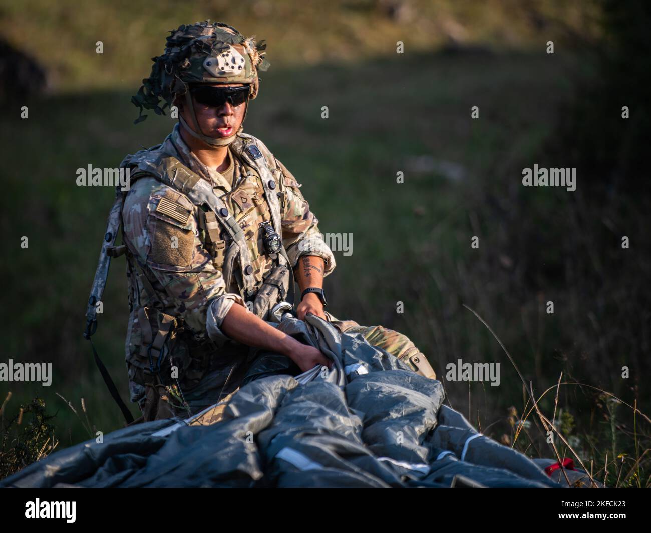 A U.S. Army paratrooper assigned to 2nd Battalion, 503rd Parachute ...