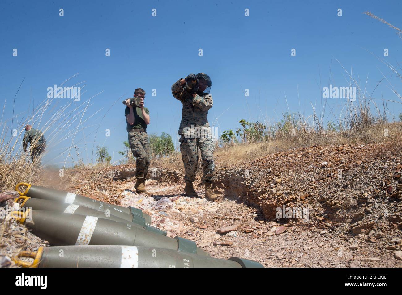 U.S. Marines with Marine Rotational Force-Darwin (MRF-D) 22 carry D505 ...