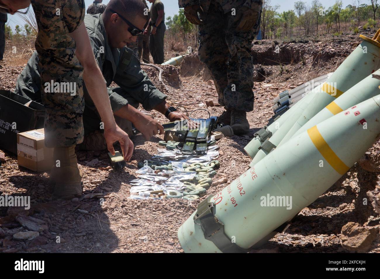 U.S. Marines with Marine Rotational Force-Darwin (MRF-D) 22 create a ...